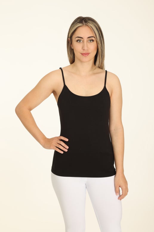 Viscose Stretch Cami Essential in Black | Caroline Eve