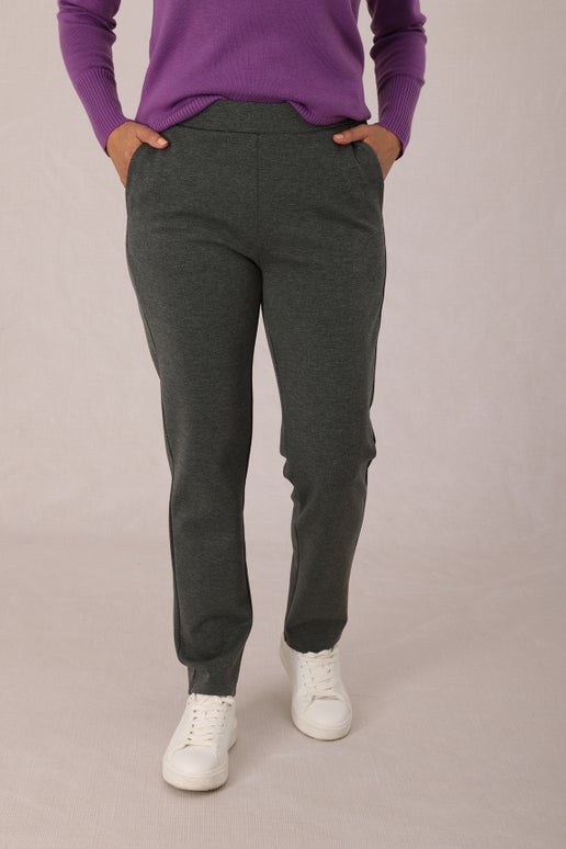 Relaxed Ponti Extra Short Pant With Elastic Waistband in Grey ...