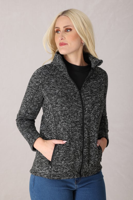 Marle Fleece Jacket in Black | Caroline Eve