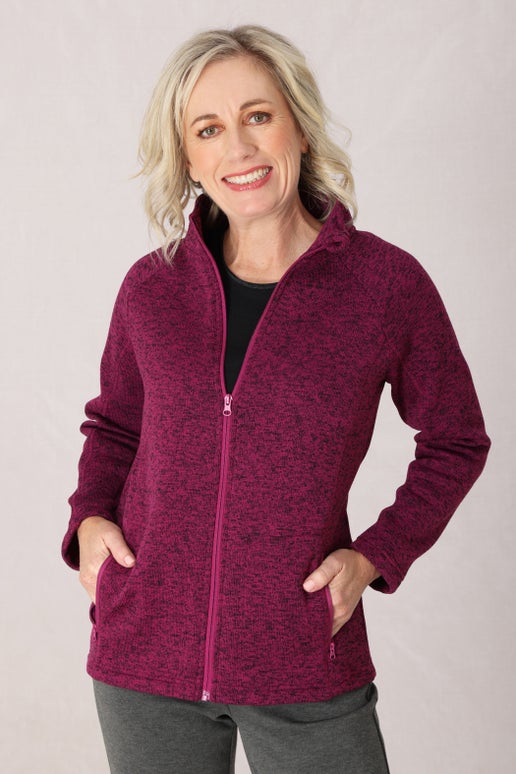 Marle Fleece Jacket in Pink | Caroline Eve