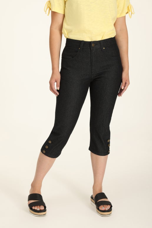 Signify Denim Mid Calf Jean in Black | Caroline Eve