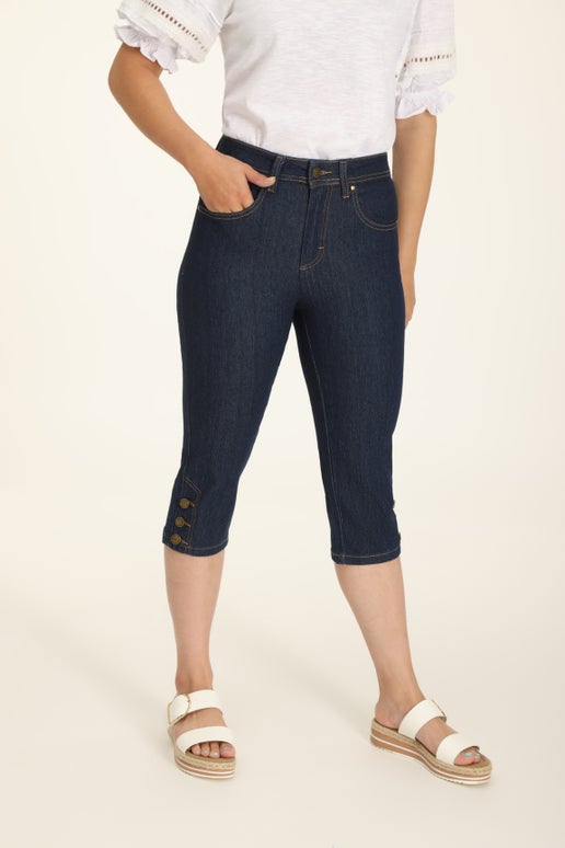 Signify Denim Mid Calf Jean in Blue | Caroline Eve