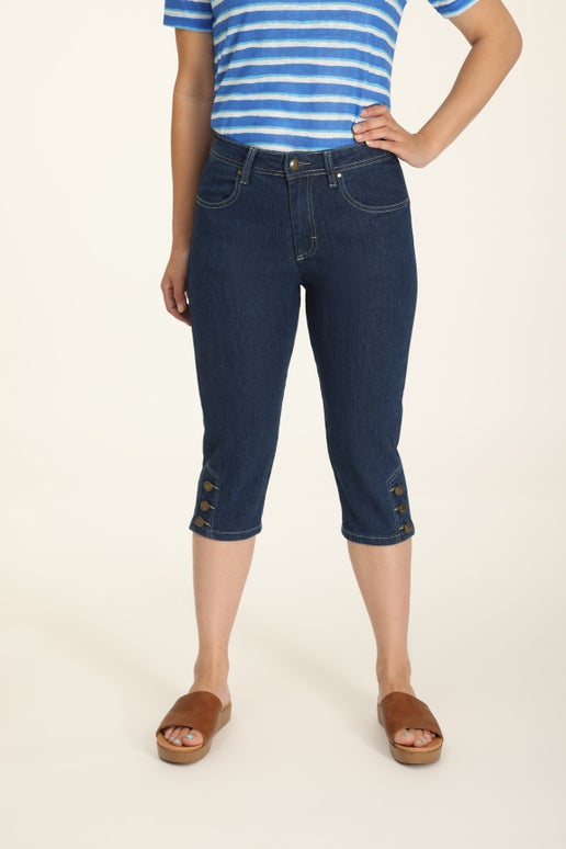 Signify Denim Mid Calf Jean in Blue | Caroline Eve