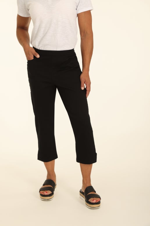 Summer Coloured Denim Mid Calf Jean in Black | Caroline Eve