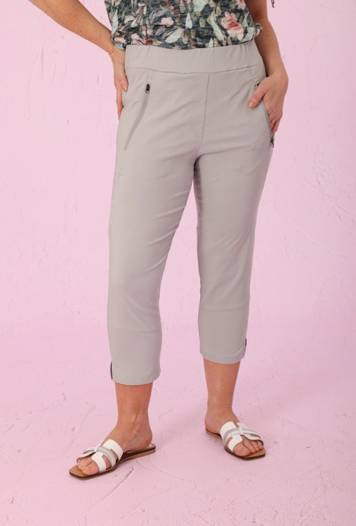 Micro Stretch Mid Calf in Silver | Caroline Eve