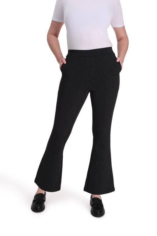 Jacquard Ponti Bootleg Pant in Grey | Caroline Eve