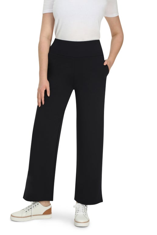 Ponti Regular Wide Leg Pant in Navy | Caroline Eve