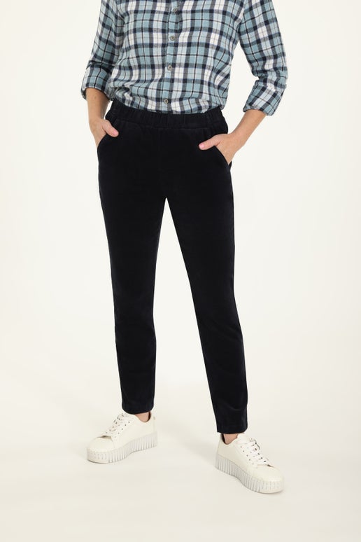 Stretch Cord Regular Pant in Navy | Caroline Eve