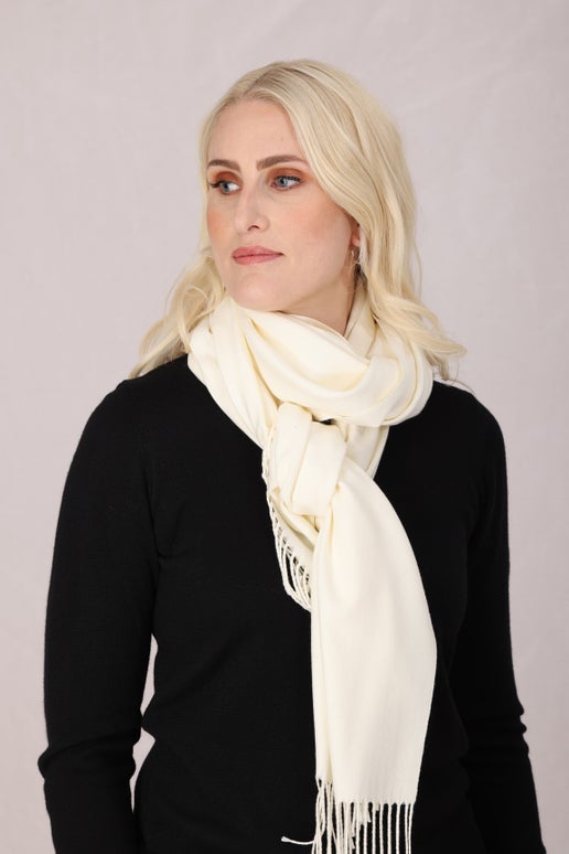 Winter Scarf in Off White | Caroline Eve