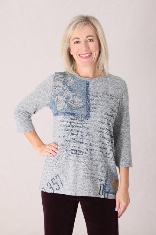 Fancy Warm Touch Top in Silver | Caroline Eve