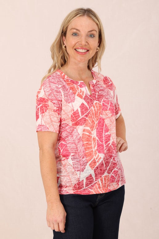 Summer Burnout Top in Pink | Caroline Eve