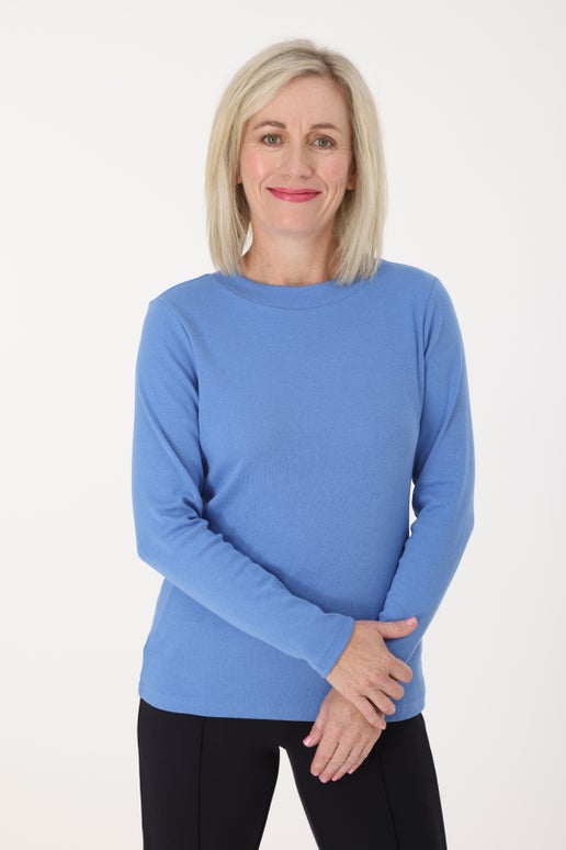 Cotton Rich Skivvies Top in Blue | Caroline Eve