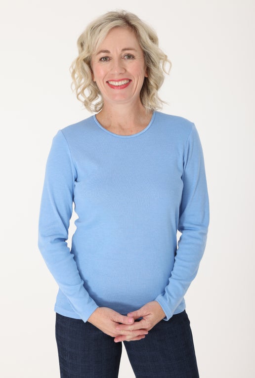 Cotton Rich Skivvies Top in Blue | Caroline Eve