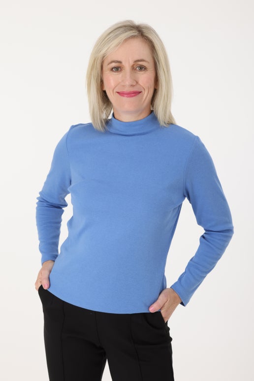 Cotton Rich Skivvies Top in Blue | Caroline Eve