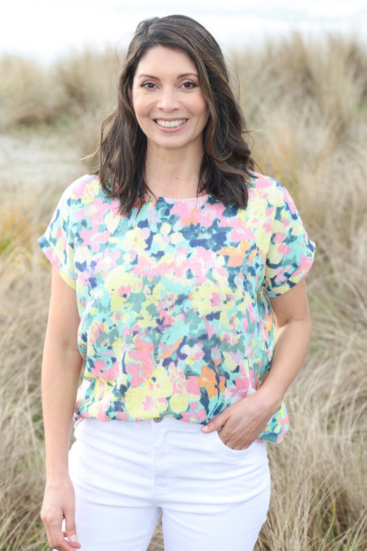 Printed 100% Cotton Tunic in Multi | Caroline Eve